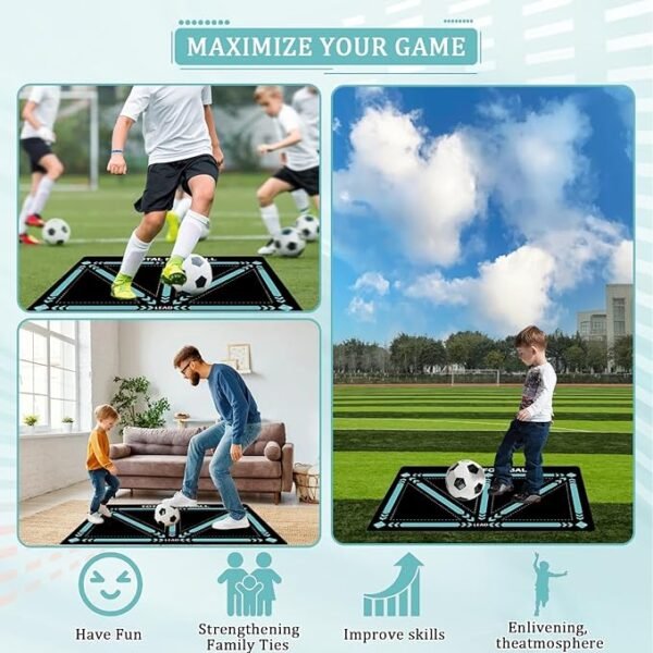 Soccer Training Mat with Kick Trainer for Ball Control